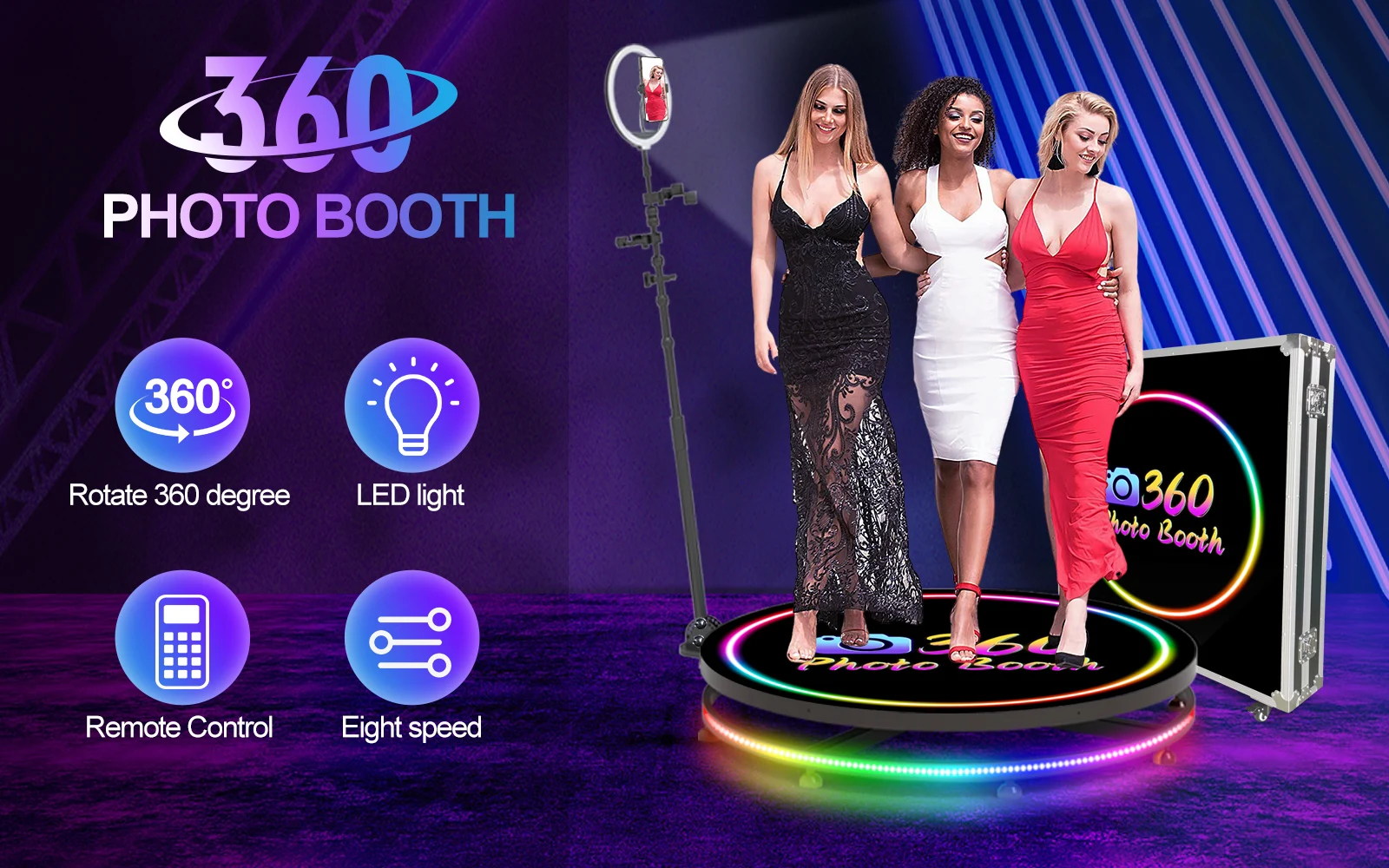 Spin Degree 100cm 369 3d Ring Light Selfie Wedding Portable Video ...