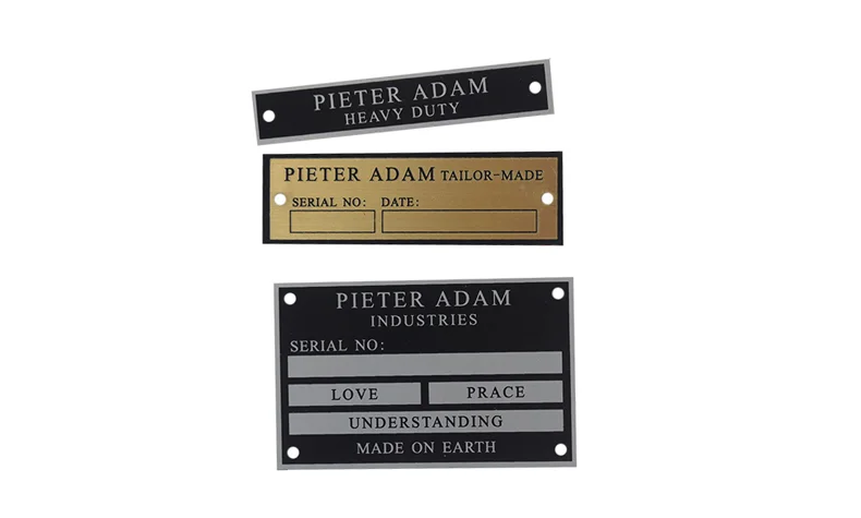 Custom Printed Engraved Metal Plates - Durable & Versatile