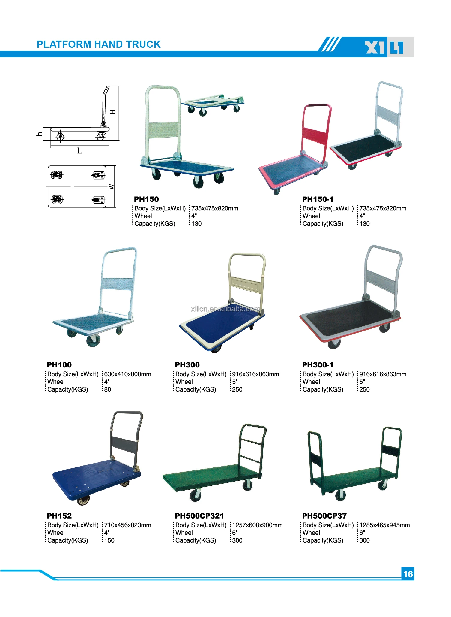 Foldable Trolley 200kg Folding Hand Truck Platform Trolley Cart ...
