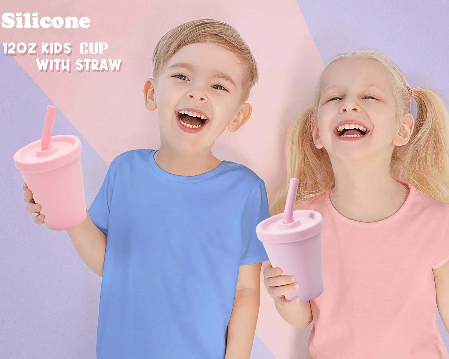 Kids Silicone Cup - 8OZ BPA Free & Stackable Tumbler