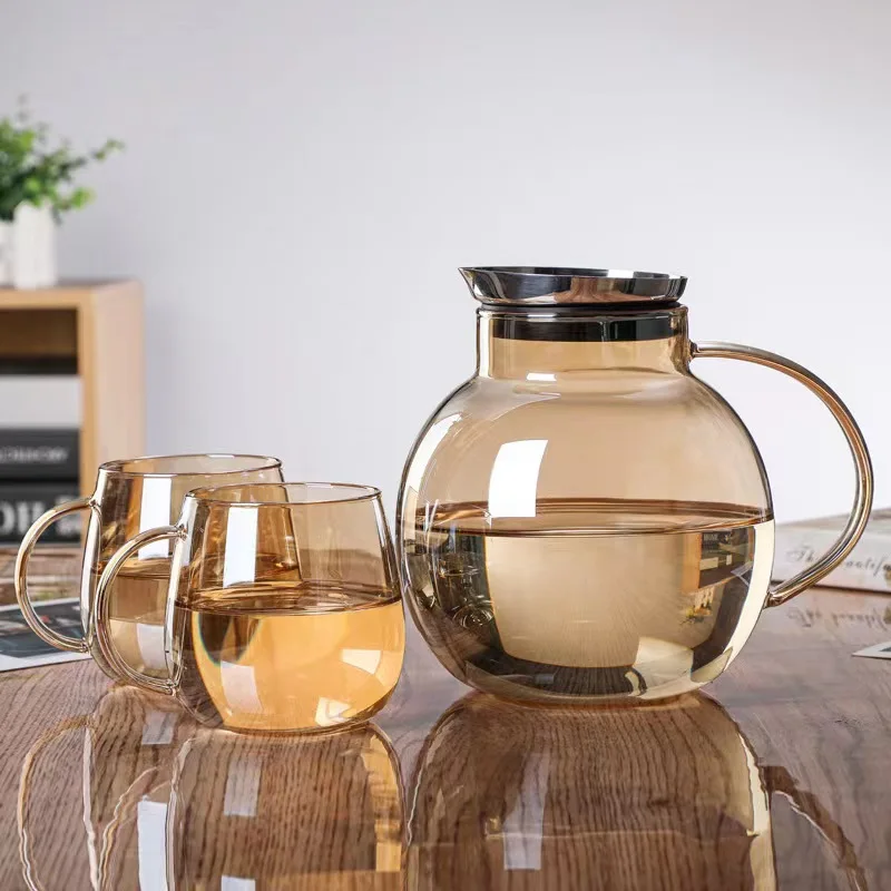 Transparent Glass Jug With Lid Juice Jug Resteurant Glass And Jug Set ...