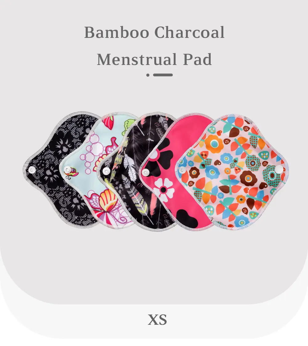 Three Size Colorful Bamboo Charcoal Cloth Pads Reusable Washable ...
