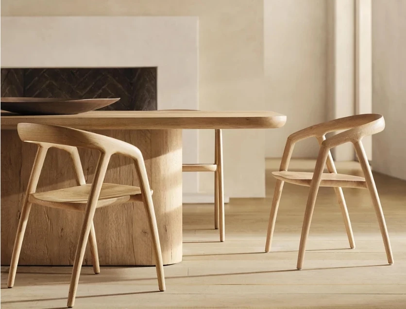 Sigma Corta Rectangular Dining Table - Solid Wood, Antique