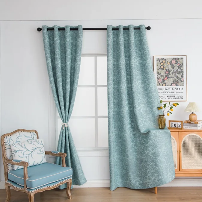 Modern Living Room Cortinas Para Sala Blackout Jacquard Curtain