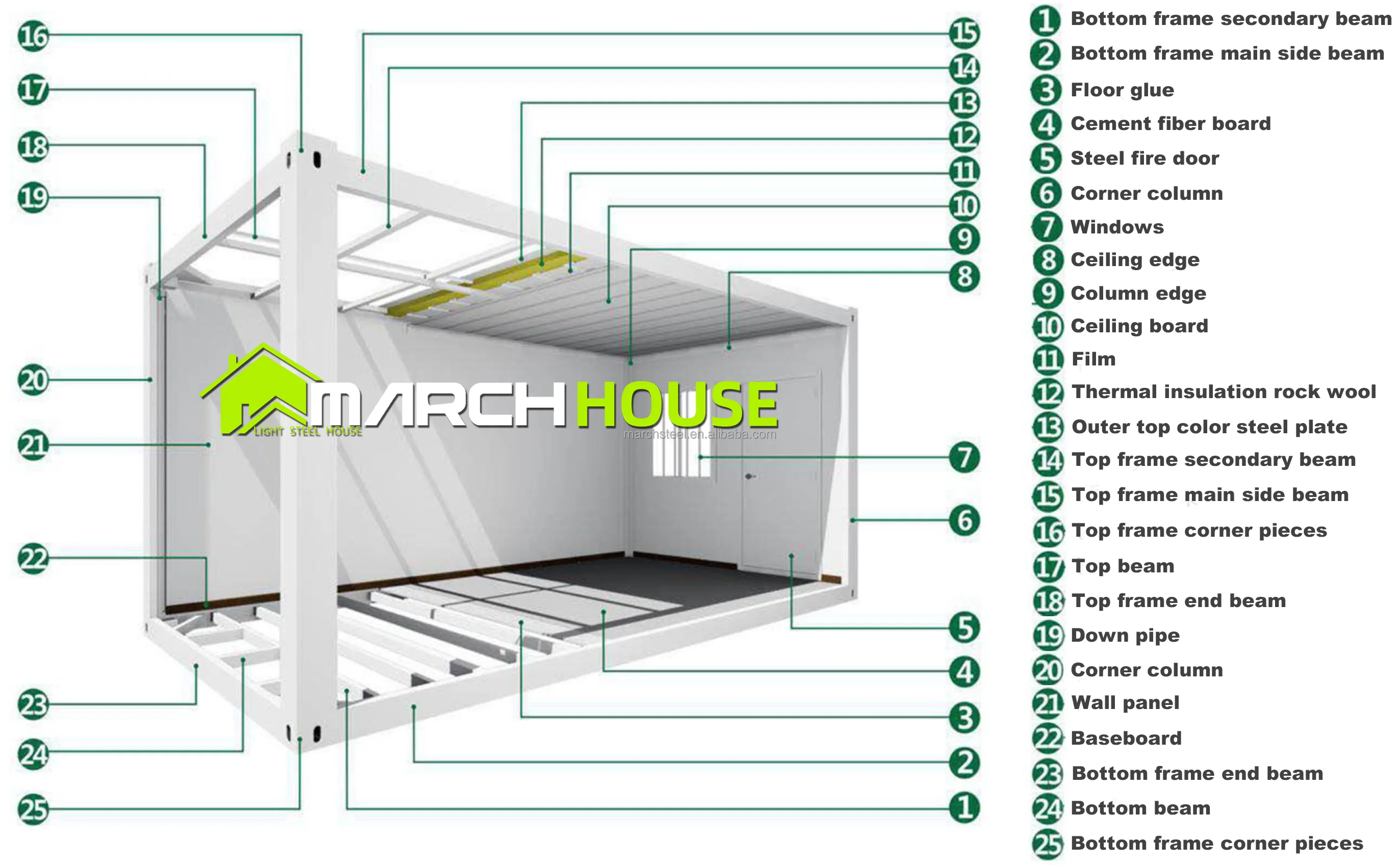 Extended Foldable Prefab Container Homes/40ft Folding Living Container ...