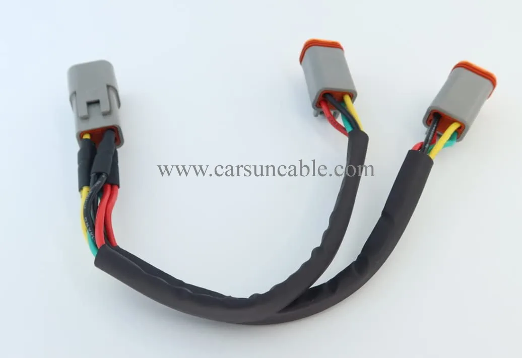 Dt 4 Way Connector Plug Splitter Wire Harness 1 Male To 2 Female Dt 4 ...
