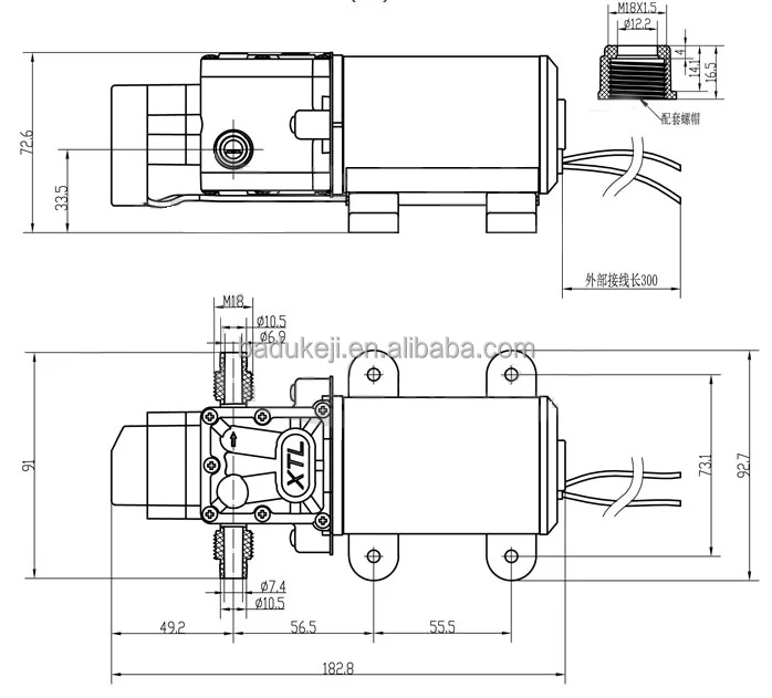 XTL-3210 12V 또는 24V 100W (8L 1.1Mpa) 브러시 DC 전기 다이어프램 펌프 물 펌프, 농업 스프레이 ...