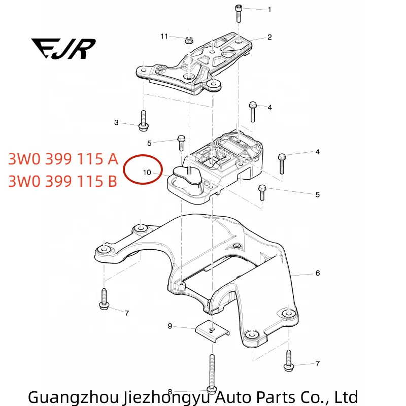 Transmission Rubber Mounting Support for Bentley Flying Spur