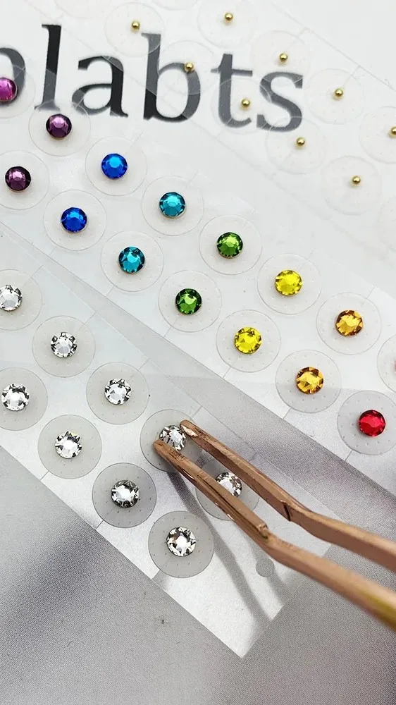 24k Gold Ear Auricular Therapy Seeds Black Whitecrystal Ear Seed Kit ...