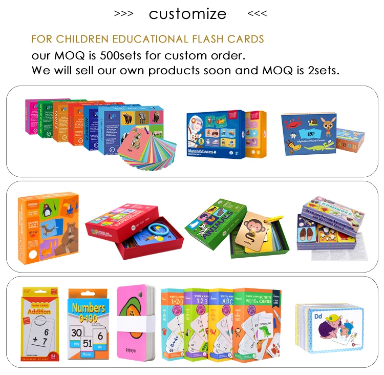 Educational Kids Flash Cards Custom Abc Box English Printing ...