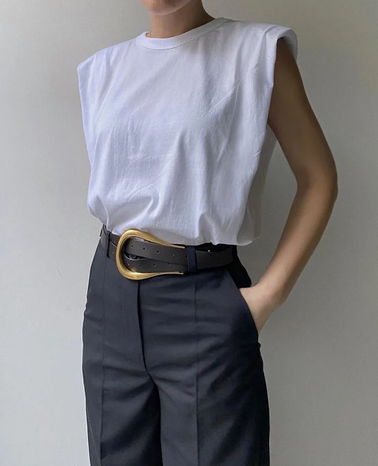 Womens Loose White Tank Top