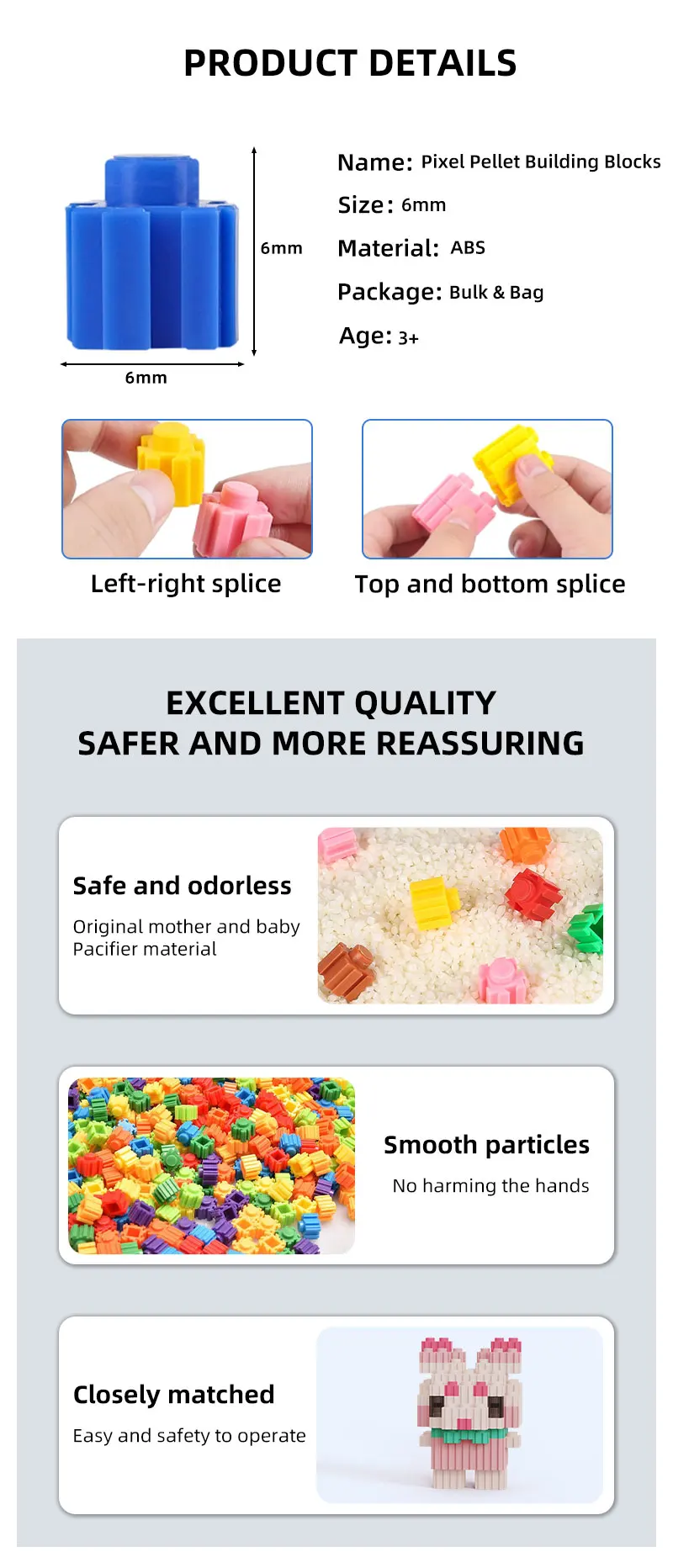 8mm Bulk Building Blocks Pellet Set Creative Fun Toys Kids Adult Mini ...