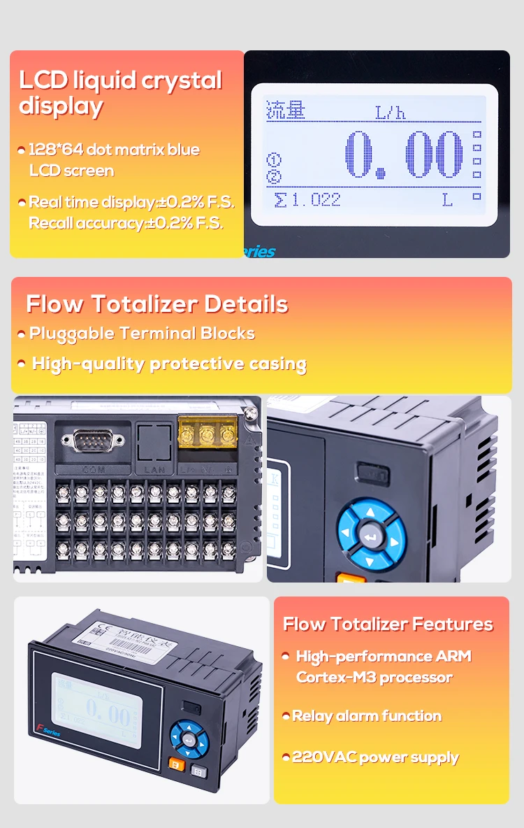 Water Meter Data Logger Flow Totalizer Temperature Pressure ...
