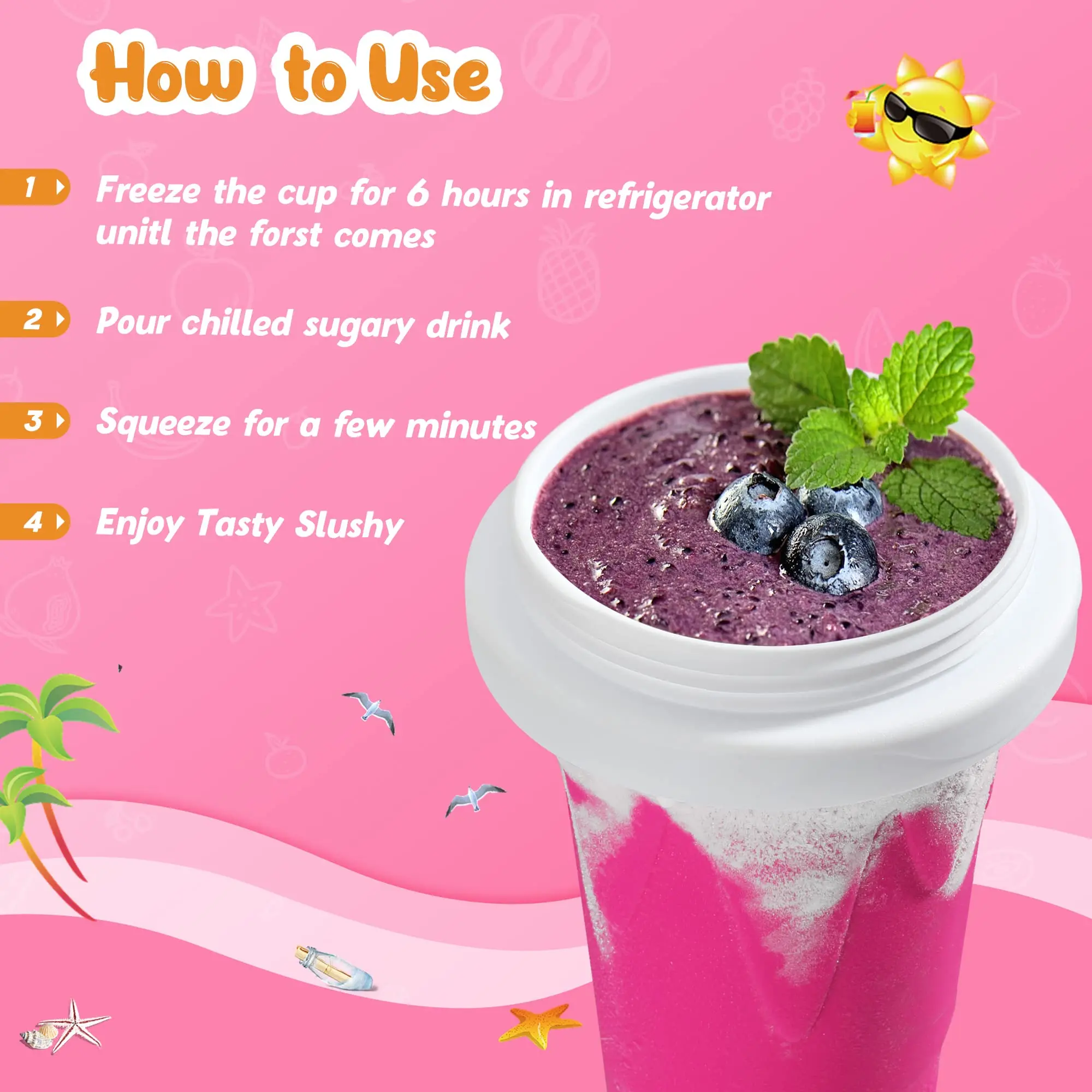 Slushy Maker Frozen Magic Squeeze Cup Diy Smoothie Food Grade Silicone ...