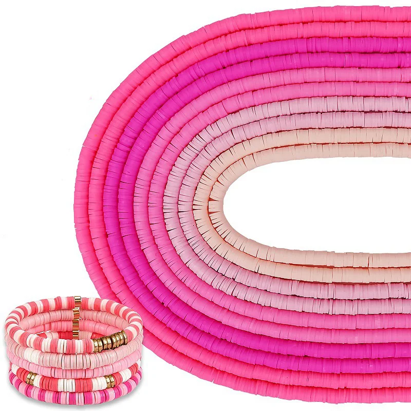New Arrival 6mm Colorful Clay Beads 10 Strands/Set Bulk Flat Round ...