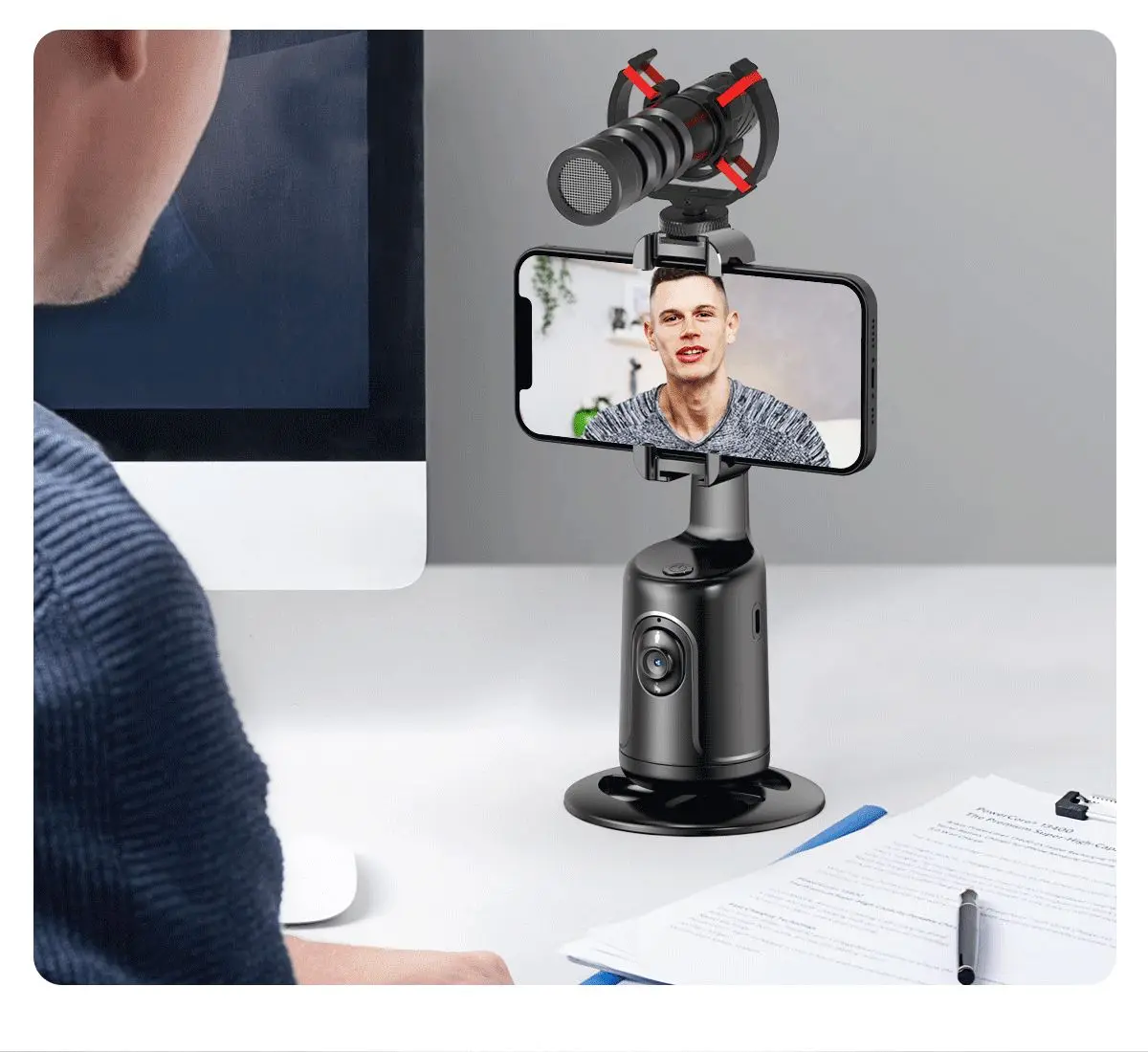 360 Rotation Auto Face Tracking Gimbal Stabilizer Smartphone ...