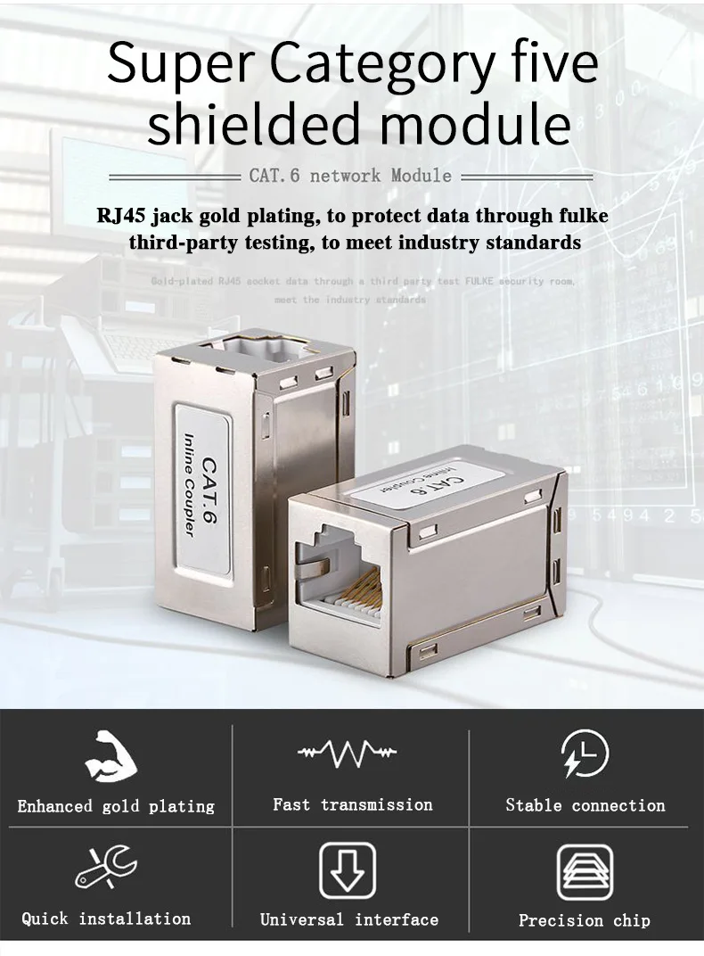 Rj45 CAT5E/CAT6/CAT6A/CAT7 Shielded Modular Female 8 Pin RJ45 network ...