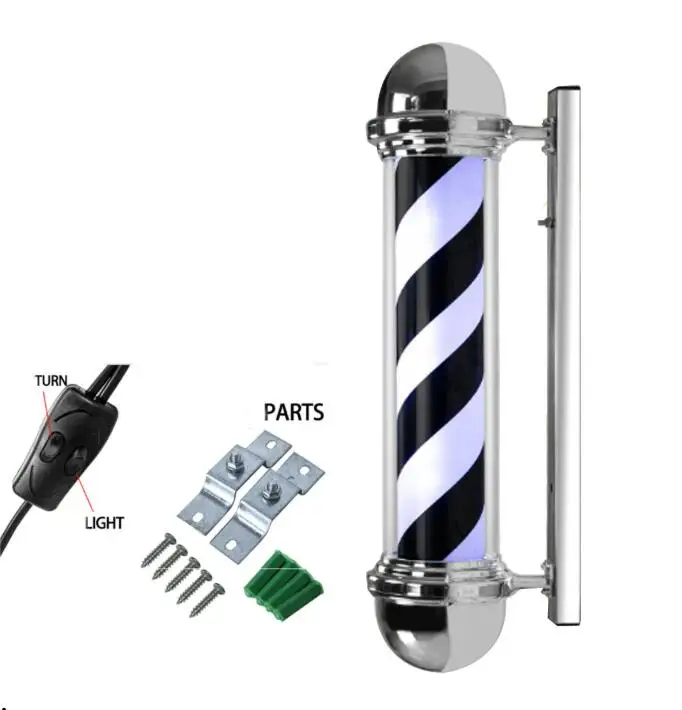 Barber Shop Lamp Post Led Black White And Blue With Stripes Lighting To ...