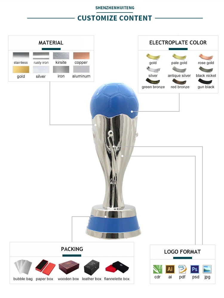 Gold-plated Trophies High Quality Soccer Trophies Championship League ...