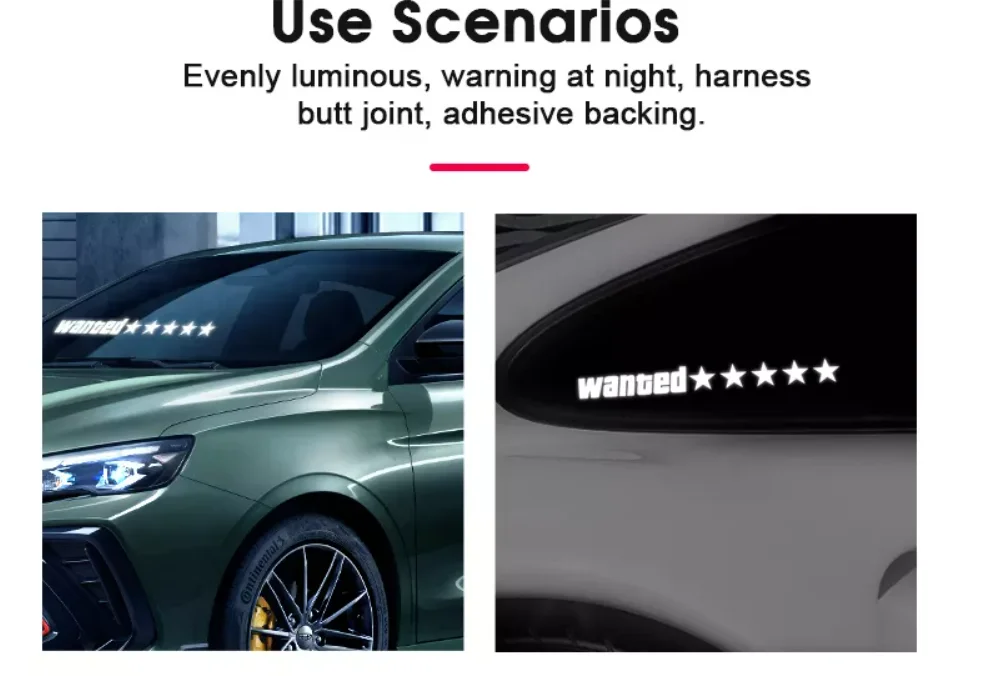 Customized Logo Display Panel Light Up 5 Stars Wanted Sticker Led Label ...