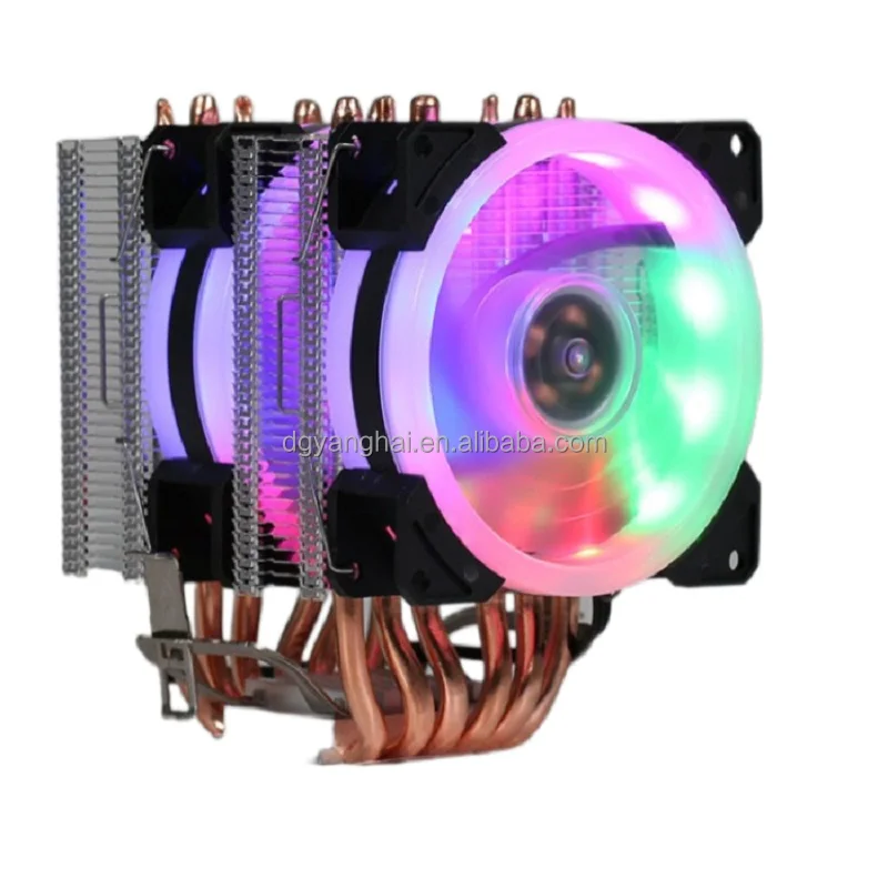 Led Rgb Cpu Cooler Fan Cooling Tower Dual Fans 2,4,6 Copper Heatpipes ...
