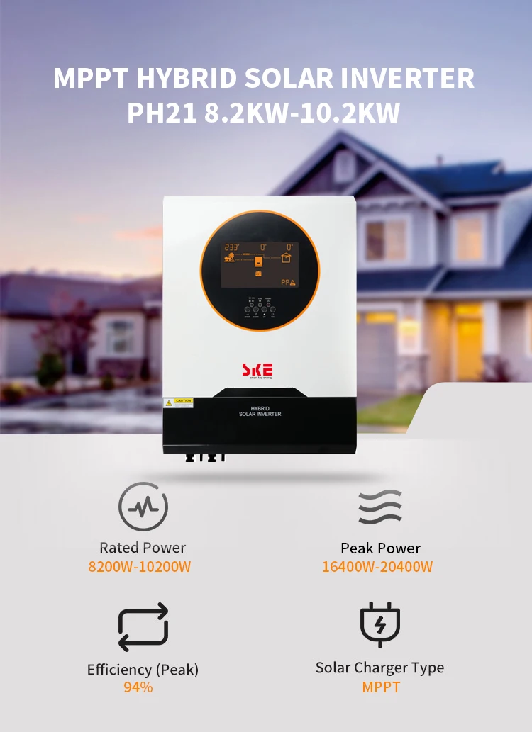 SKE 8KW Solar Inverter - Efficient Hybrid MPPT Solution