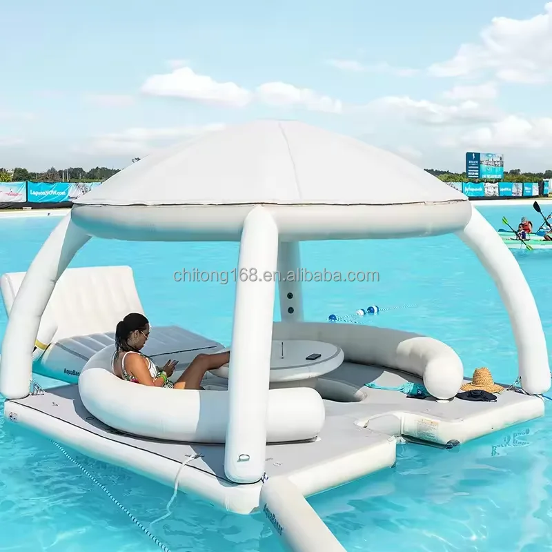 Sea Floating Platform Inflatable Shade Tent Multi-person Leisure bar ...