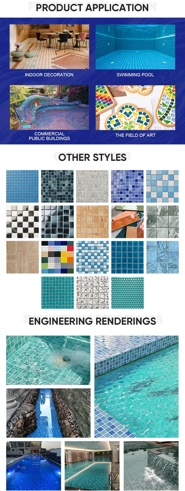 Ceramic Mosaic Tile Terrazzo-Style Chip-Embedded Mosaics Ceramic Tile ...