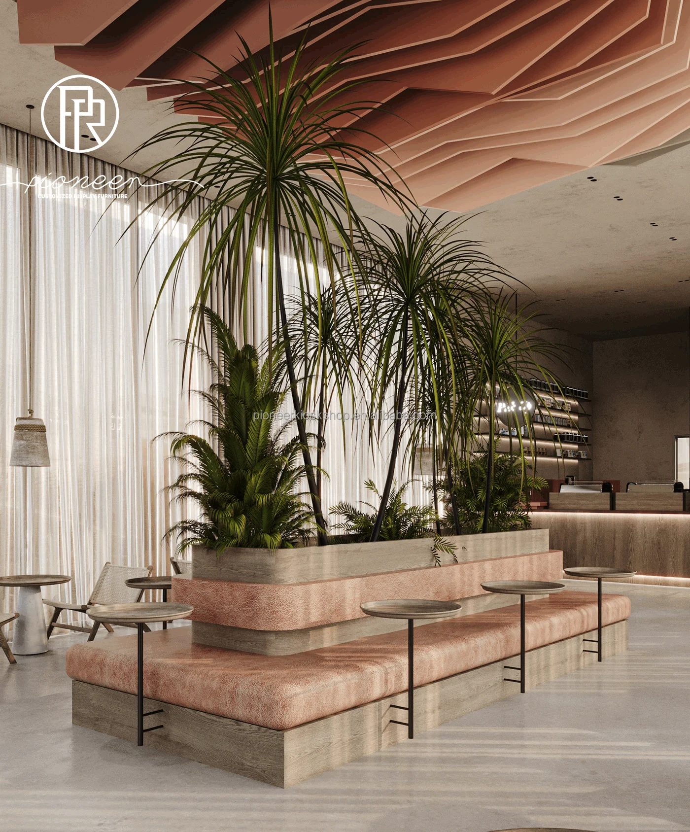 Wooden Coffee Shop Display Counters - Stylish & Durable