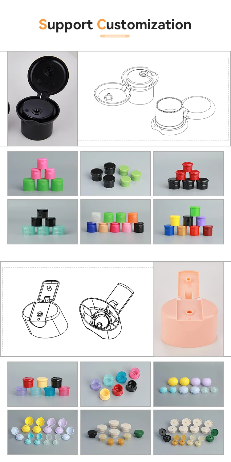 20mm Round Plastic Flip Top Cap PP Smooth Spherical Lid 20/410 Size for ...