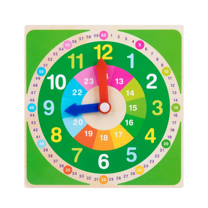 Kids Educational Classic Wooden Digital Clock Model with Cards ...