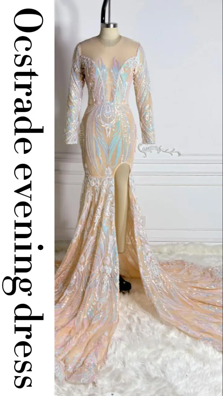 Ocstrade Abito Da Sera Full Royal Blue Sequin Bling Dresses Women Party ...