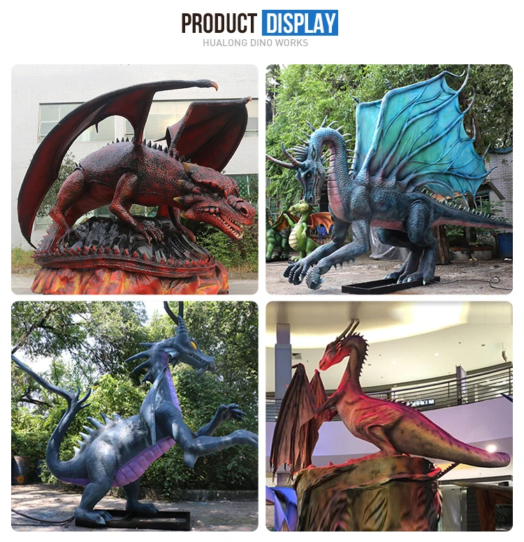 Shopping Mall Popular Large Dragon Model Life Size Animatronic Dragon ...