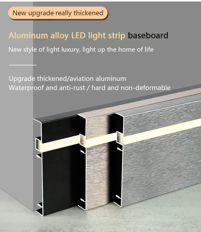 Beautiful Colors Led Aluminium Profile Skirting Baseboard Wall Skirting ...
