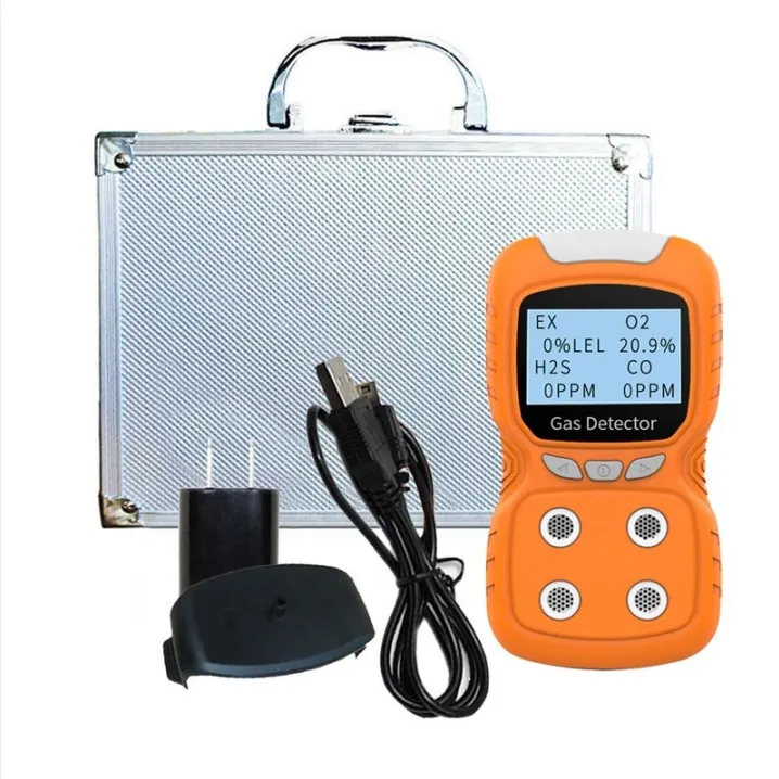 Plt840 4 In 1 Lcd Display H2s/o2/co/ Ex Portable Multi Gas Detector Ip65 Rechargeable Lithium ...