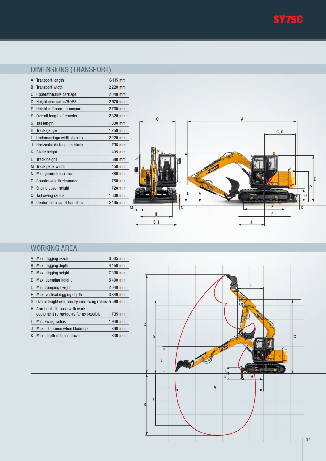SY75C Crawler Excavator - 7 Tons of High Digging Power