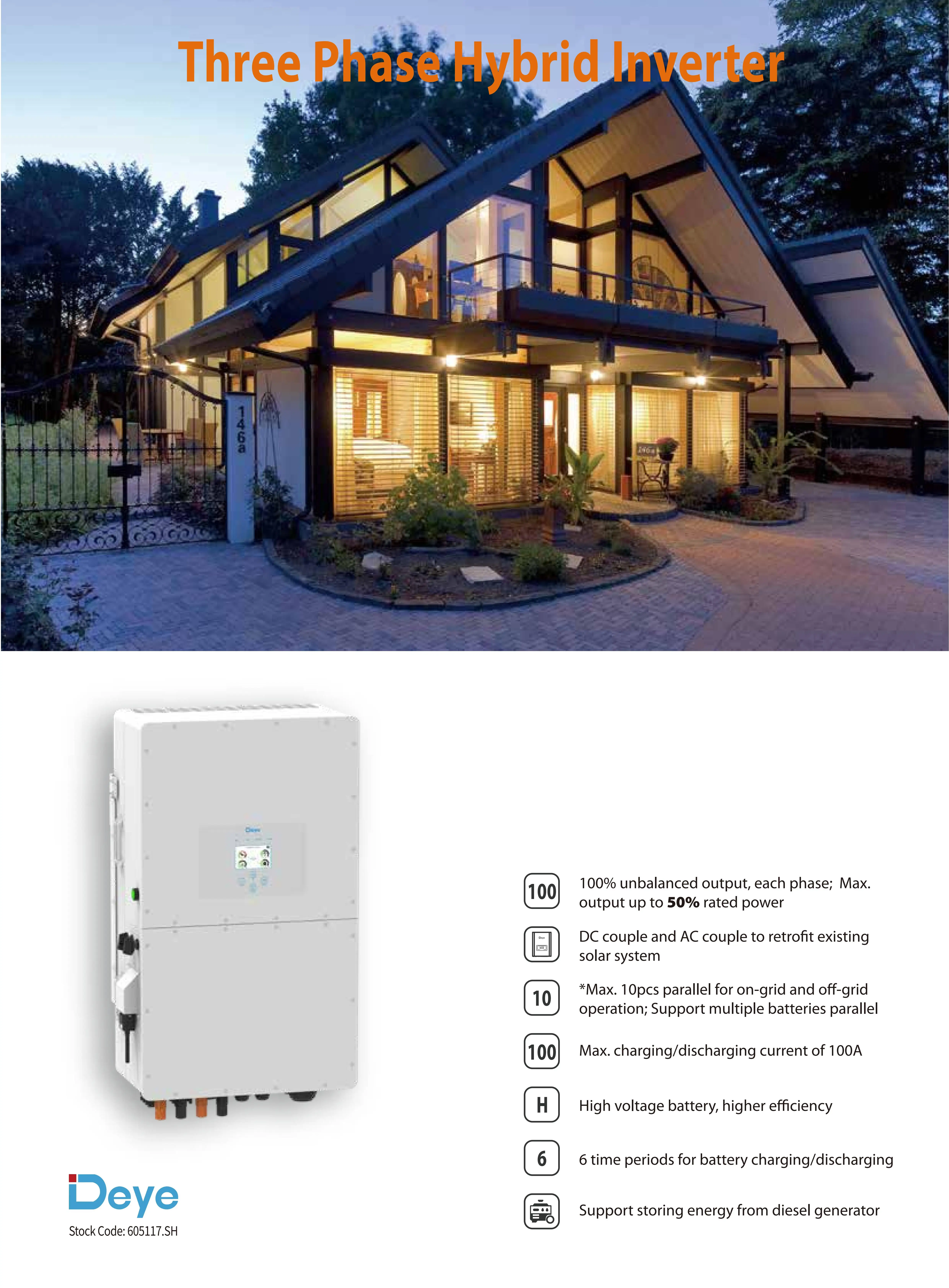 Deye Energy Storage Inverter Sg01hp3-eu-am2 50kw Three-phase High ...