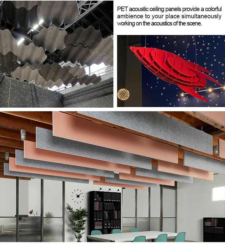 Hanging Ceiling Fabric Acoustic Panels - Sound Diffusers