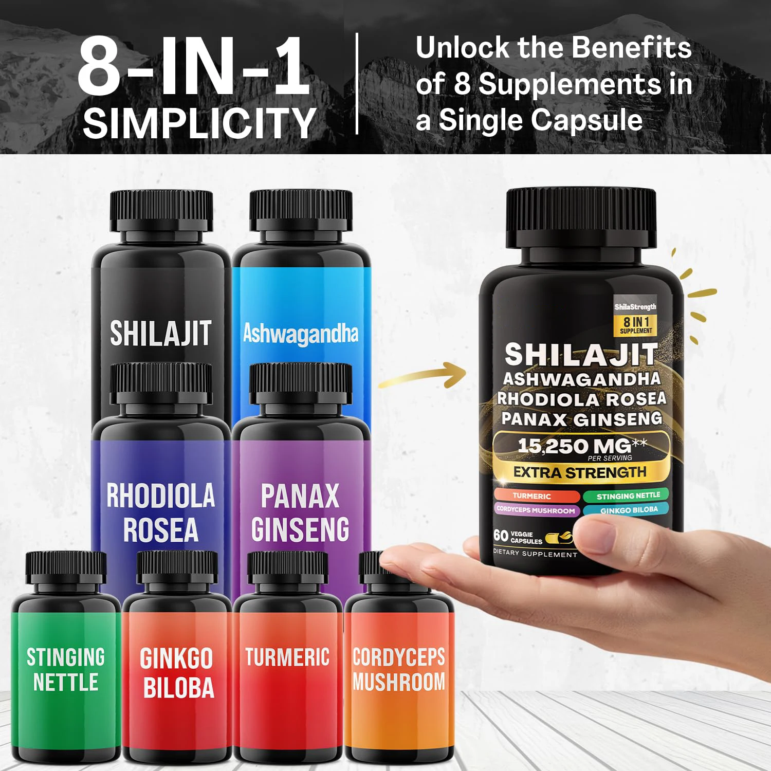 Shilajit Capsules Pure Shilajit Extract Supplement And Powder Complex ...