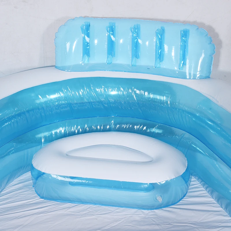 3 Person Inflatable Pool With Heart Shape Backrest Heart Inflatable ...