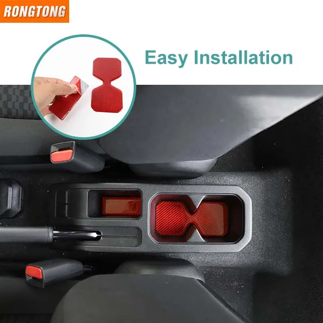 High quality Interior Accessories Armrest Cup Holder Mat Pad Carbon Fiber Decoration Cover for Suzuki Jimny 2019 Alibaba