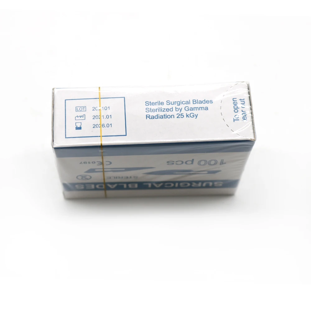 100PCS Sterile Carbon Steel Scalpel Blades for Dental Surgery