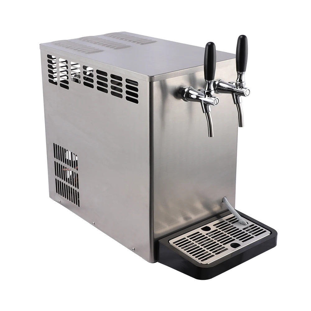 2 Tap Table Beer Kegerator Machine Countertop Beer Cooler Dispenser ...