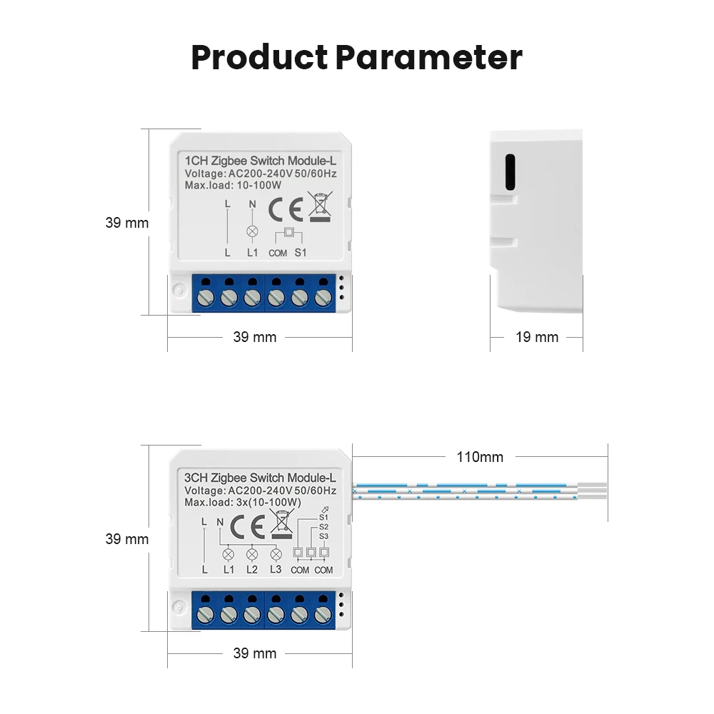 Avatto Zigbee Smart Switch Module - No Neutral Wire Tuya