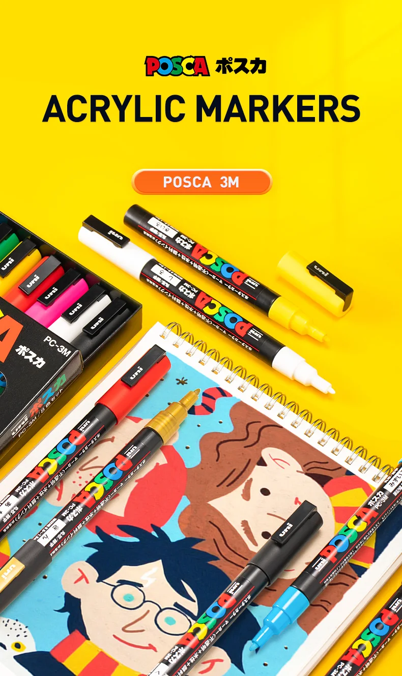 Uni Posca Marker Pen Pc-3m Pop Poster Advertising Art Supplies Office ...