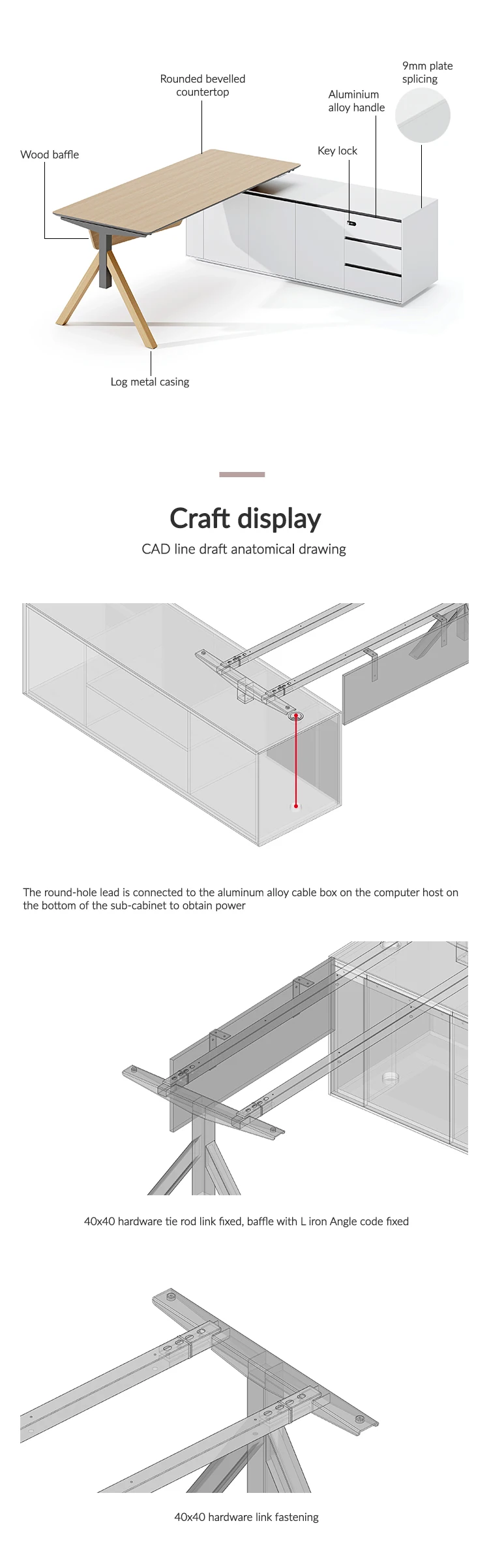 High Quality Custom Made Modern Luxury L-Shape Wood Manager CEO Desk ...
