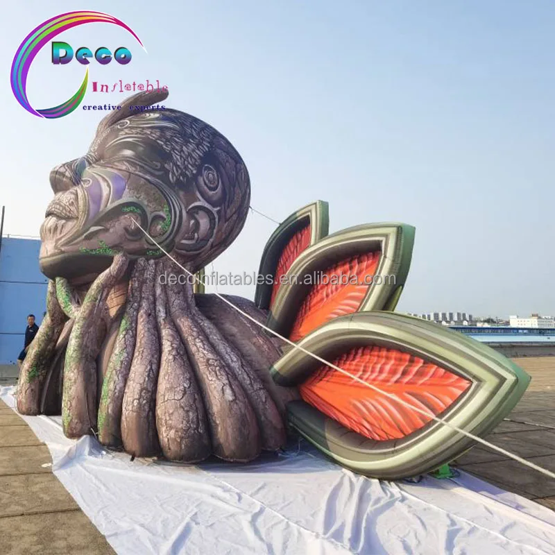 Green Inflatable Head Stage with Led Lights for Electronic Music ...