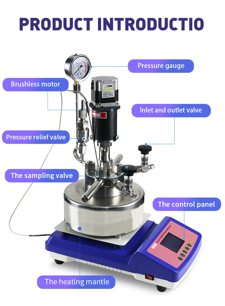 High Pressure Reactor 250ml - Lab Autoclave Agitator Tank