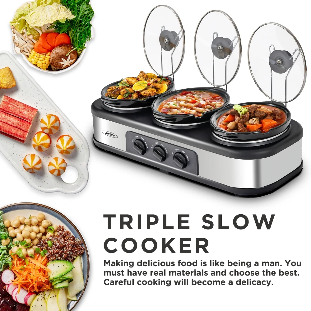 Silver 4.5 QT Electric Slow Cookers - Portable & Versatile