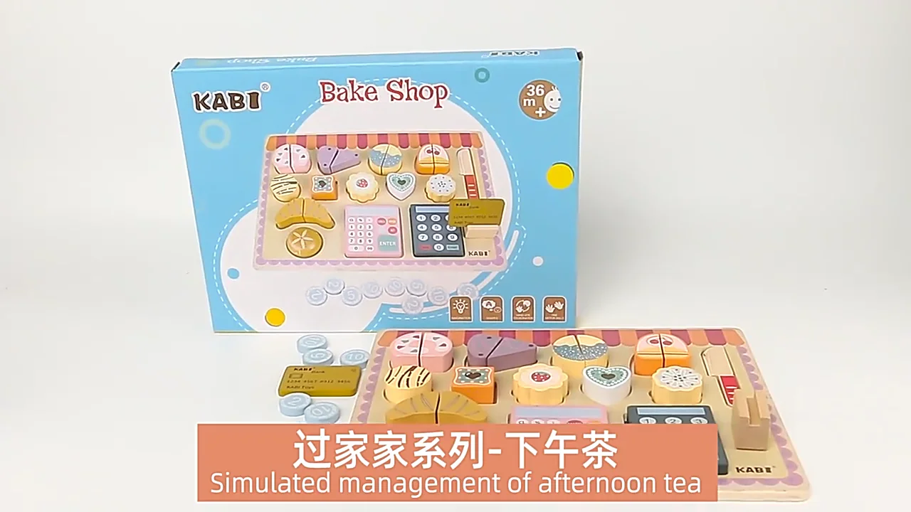 Children Wooden Role Play Afternoon Tea Cooking Food Kitchen Set Game ...